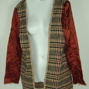 Vintage | Tops | Vintage Plaid Zip Out Wool Blend Coat Liner Boho S ...